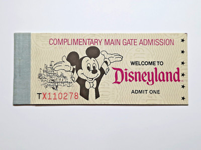 Valid Disneyland any age Vintage A-E Complimentary Admission Ticket ...