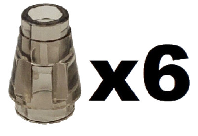 🧱 LEGO 6 New Trans-Brown Cones 1 x 1 Top Groove Old Trans-Black Part ...