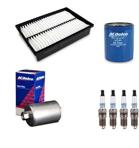 Service Kit Oil Air Fuel Filters Spark Plugs ACDelco suitable for Mazda ...
