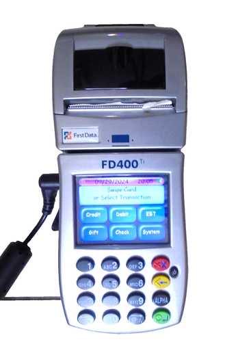 First Data FD-400 Ti Credit Debit Card EBT Machine w/ 2 in Touch Screen ...