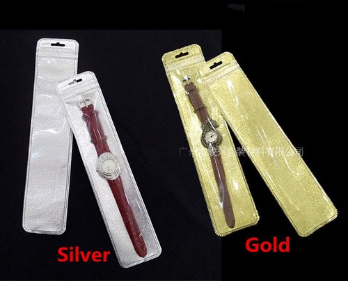 Pack of 100 PVC Plastic Bags Storing Watches Pouch Case (Regular Size ...