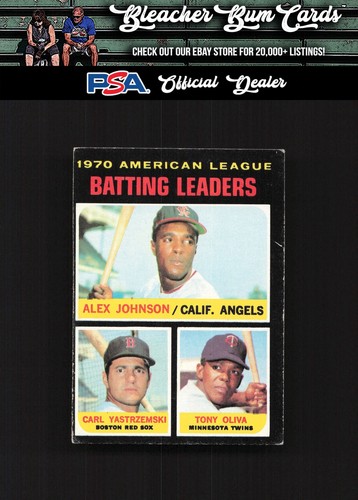 1971 Topps 61 AL 1970 Batting Leaders Johnson / Yastrzemski / Oliva | eBay