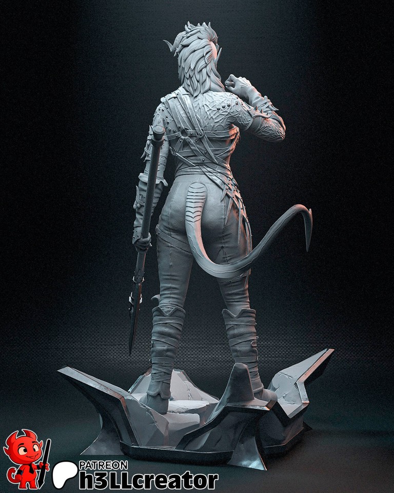 Karlach 3D Printed Figure, Baldur's Gate Collectible Statue, Unpainted ...