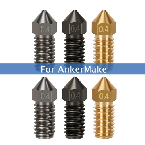 For AnkerMake Nozzle M6 0.4mm 3D Printing Part Hardened Steel Brass ...