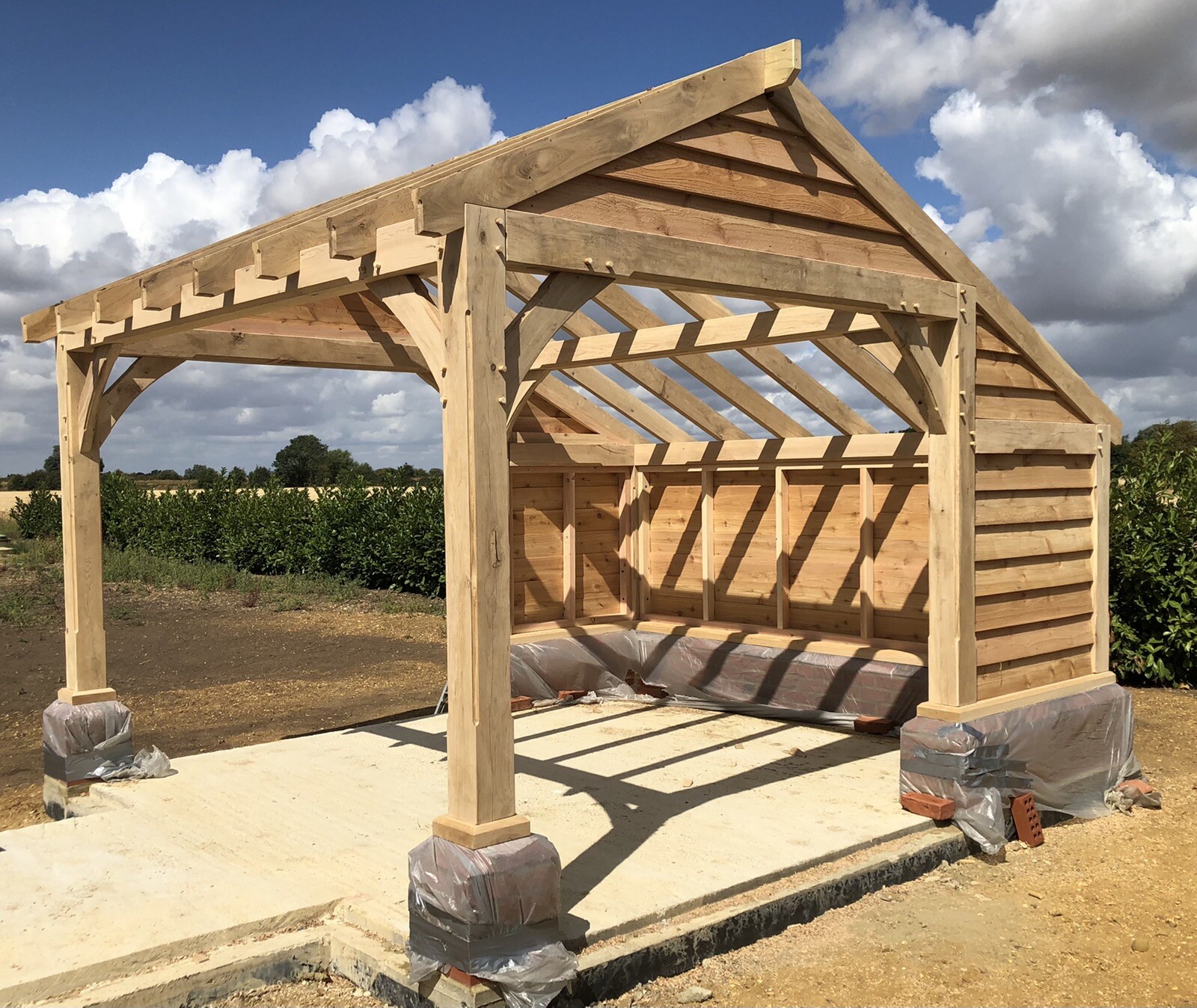 Oak Gazebo, 4m X 3.5m Car Port Frame & Cladding | eBay UK