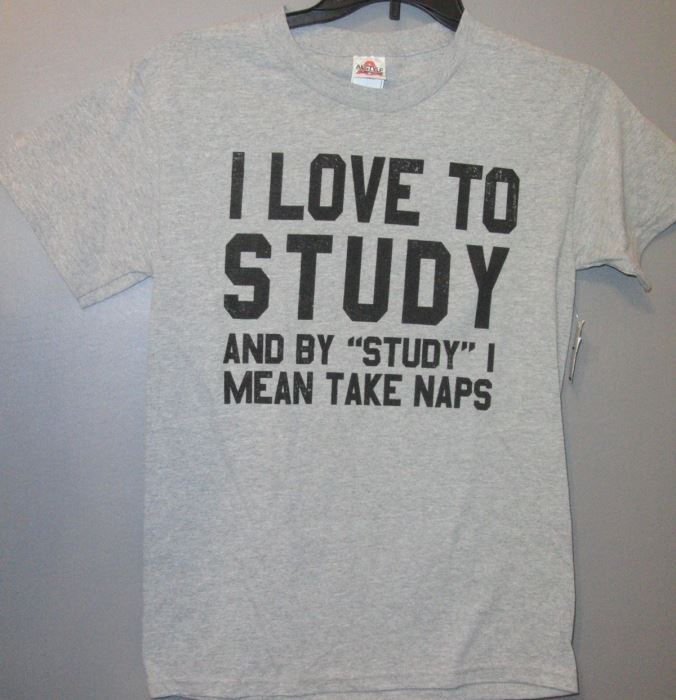 Alstyle I Love To Study Graphic Tee T-Shirt Size S New With Tags | eBay