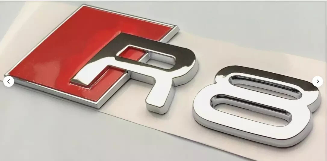 CHROME R8 FIT AUDI R8 REAR TRUNK EMBLEM BADGE NAMEPLATE DECAL LETTER ...