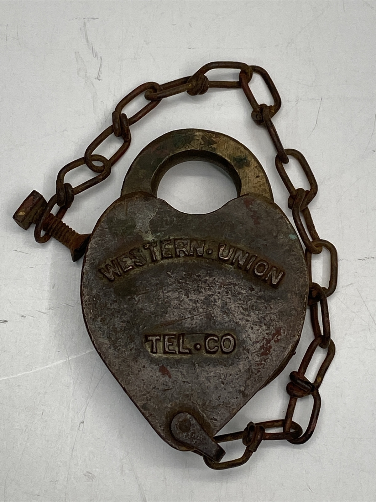 Vintage WESTERN UNION TELEPHONE CO 3-1/2" BRASS PADLOCK | eBay