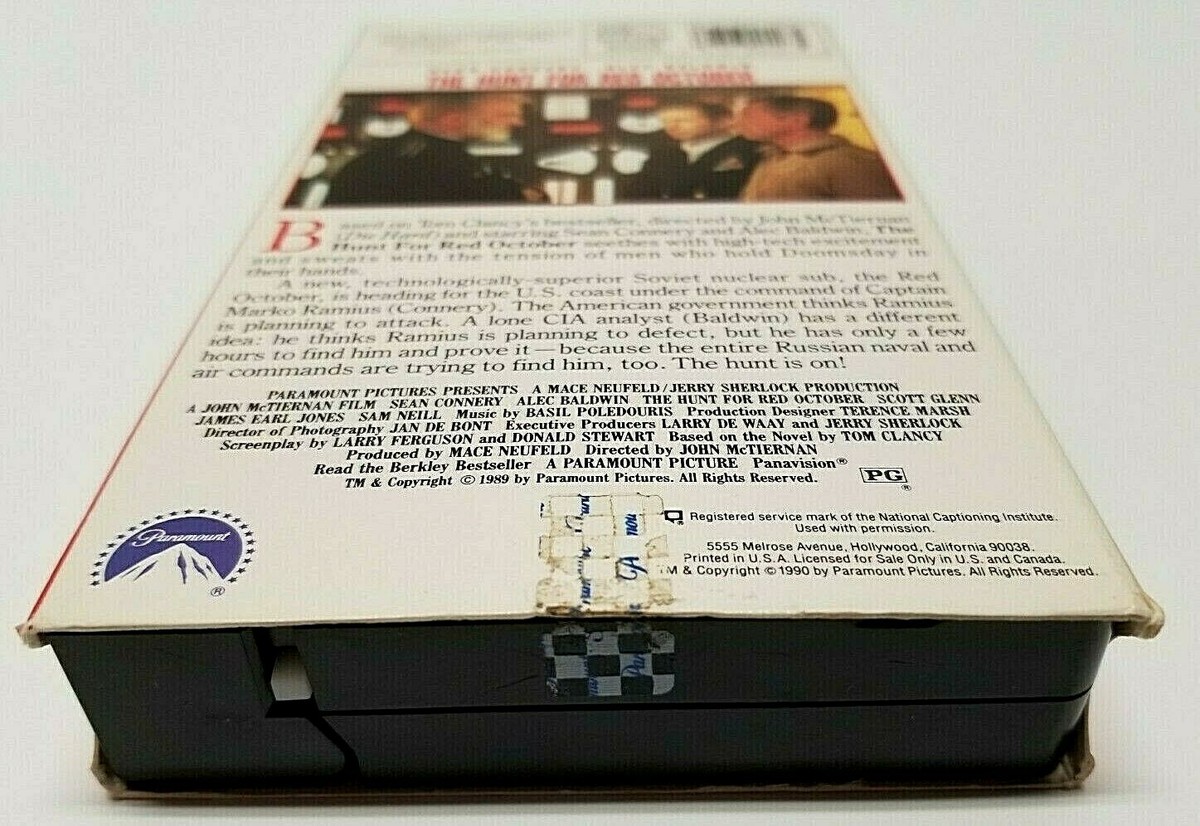 The Hunt For Red October Vhs Tape