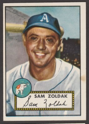 1952 TOPPS BASEBALL # 231 SAM ZOLDAK INV 4074 | eBay