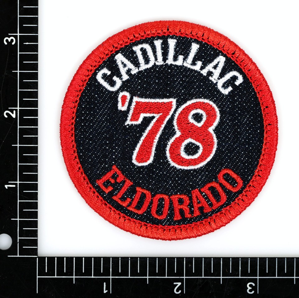 1978 Cadillac Eldorado Embroidered Patch Black Denim/Red Iron-On Sew-On ...