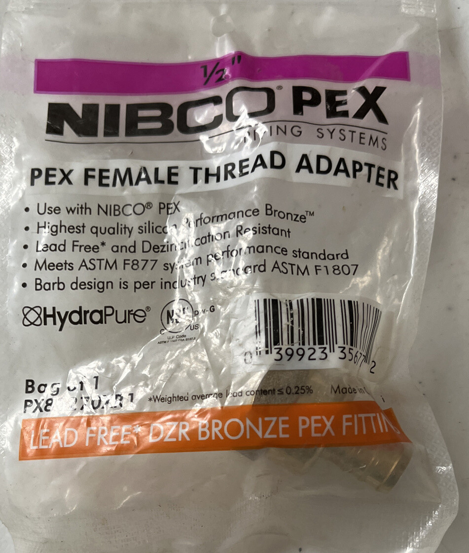 NIBCO 1/2" Pex Female Thread Adapter PX81270XR1 | eBay