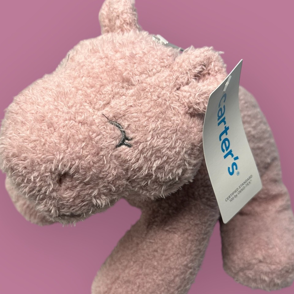 Carters Plush Purple Mauve Lavender HIPPO HIPPOPOTAMUS Security Lovey ...