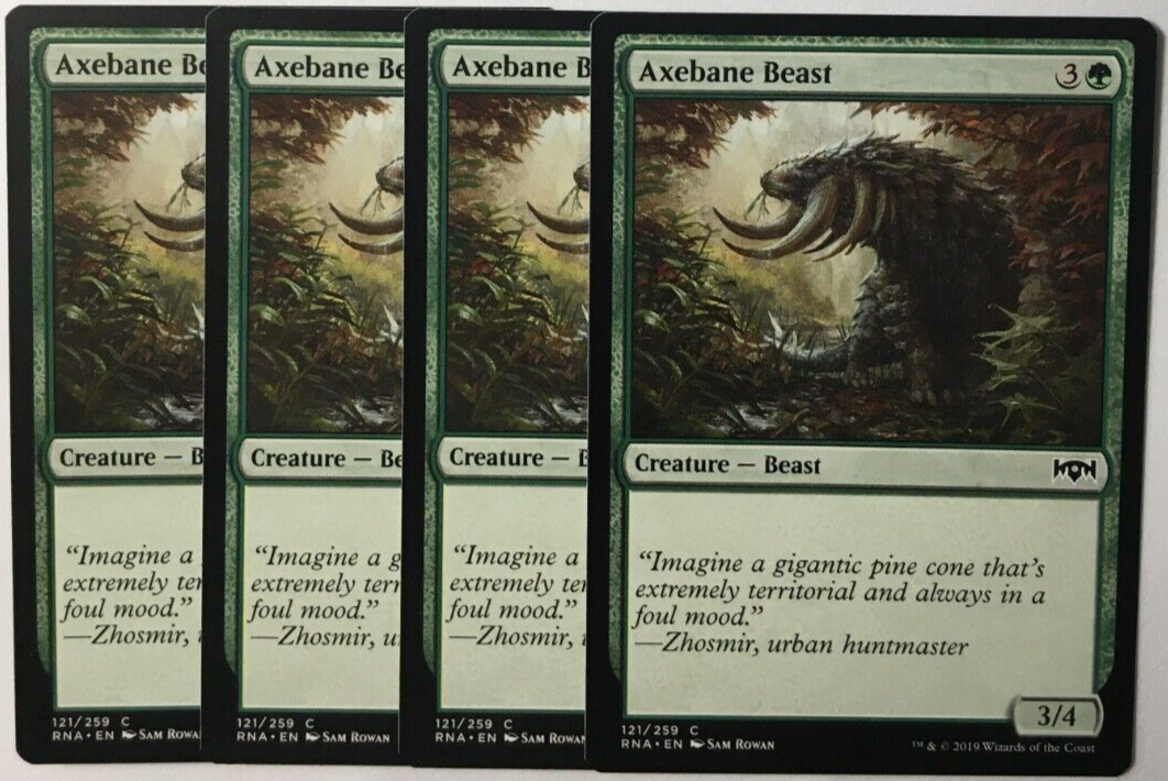 MTG 4X AXEBANE BEAST 121/259 RAVNICA ALLEGIANCE COMMON NEAR MINT ...