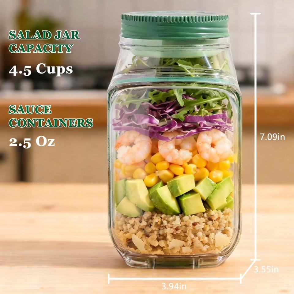 SeparabSalad Bowl,Vertical Layering Salad Pod Built Plastic Salad ...