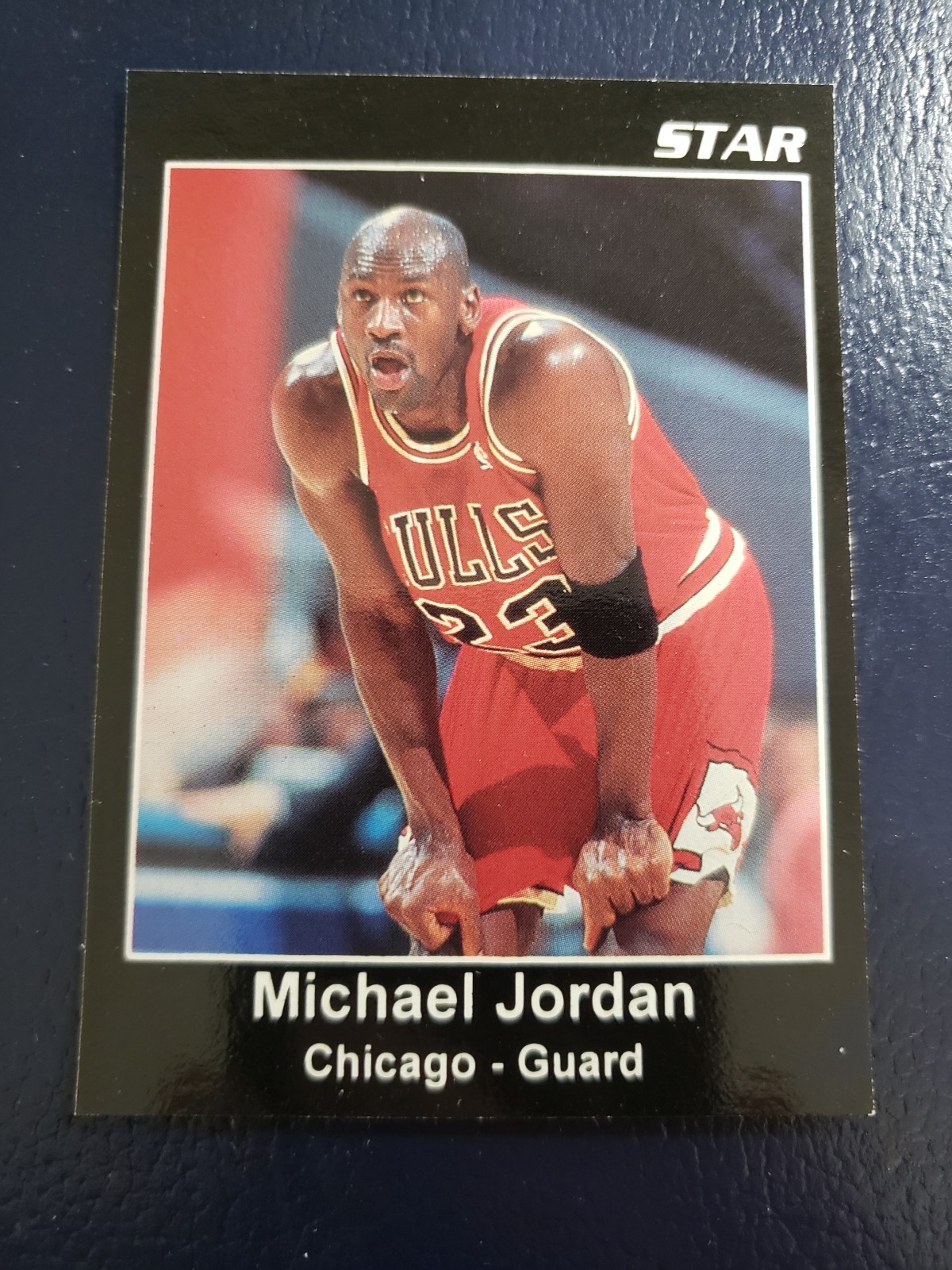 MICHAEL JORDAN Chicago Bulls Star Company Black Border Bending Over ...