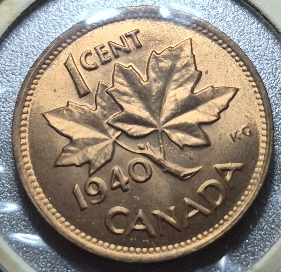 (1940) 🇨🇦Penny ⭐️Sealed Since 1940 ️ (BU/MS+ Condition) ⭐️1/4 Offset ...