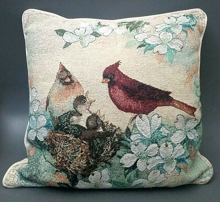 Lena Liu Tapestry Throw Pillow Cardinal Birds 16x16 | eBay
