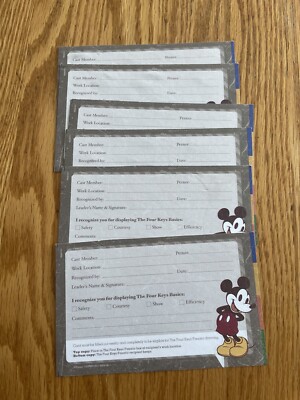 Disney World Cast Member 4 Keys Fanatic GSF Cards Safety Courtesy Show ...