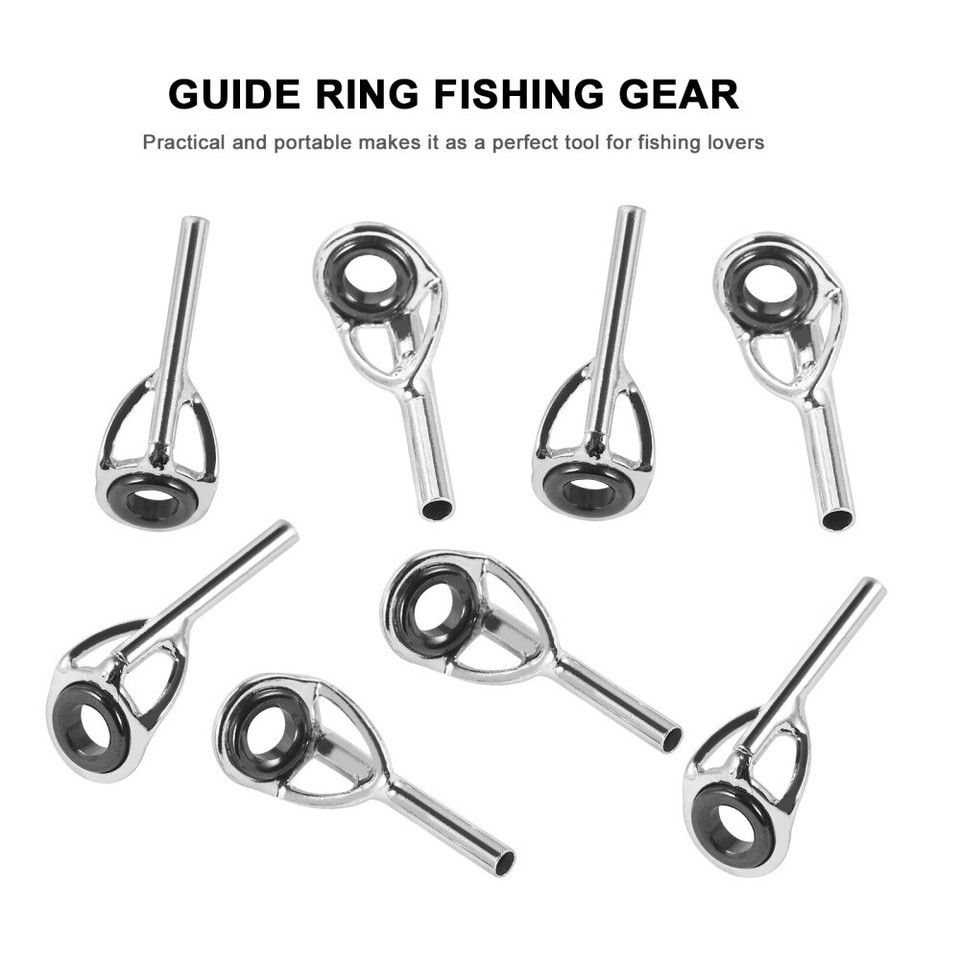 20PCS Fishing Rod Tip Stainless Steel Guides Rings Fishing Accessory ...
