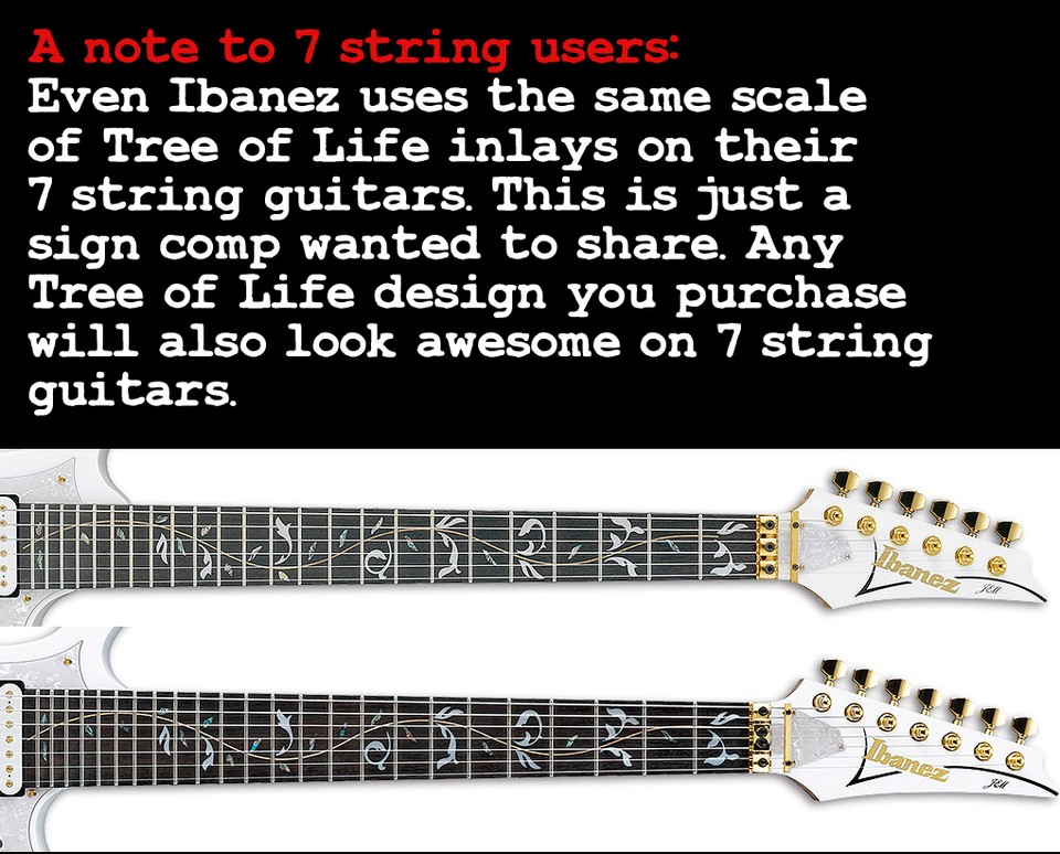 Tree Of Life Ibanez Jem Fretboard Inlay Decal for Guitar DIY Project ...
