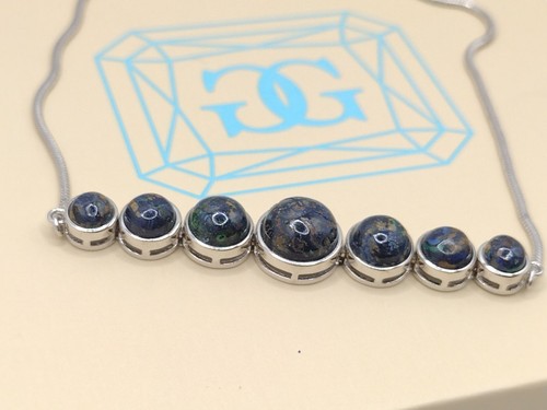 Stunning Generation Gems Arizona Azurite Gemstone Sterling Silver Bracelet Adj. | eBay