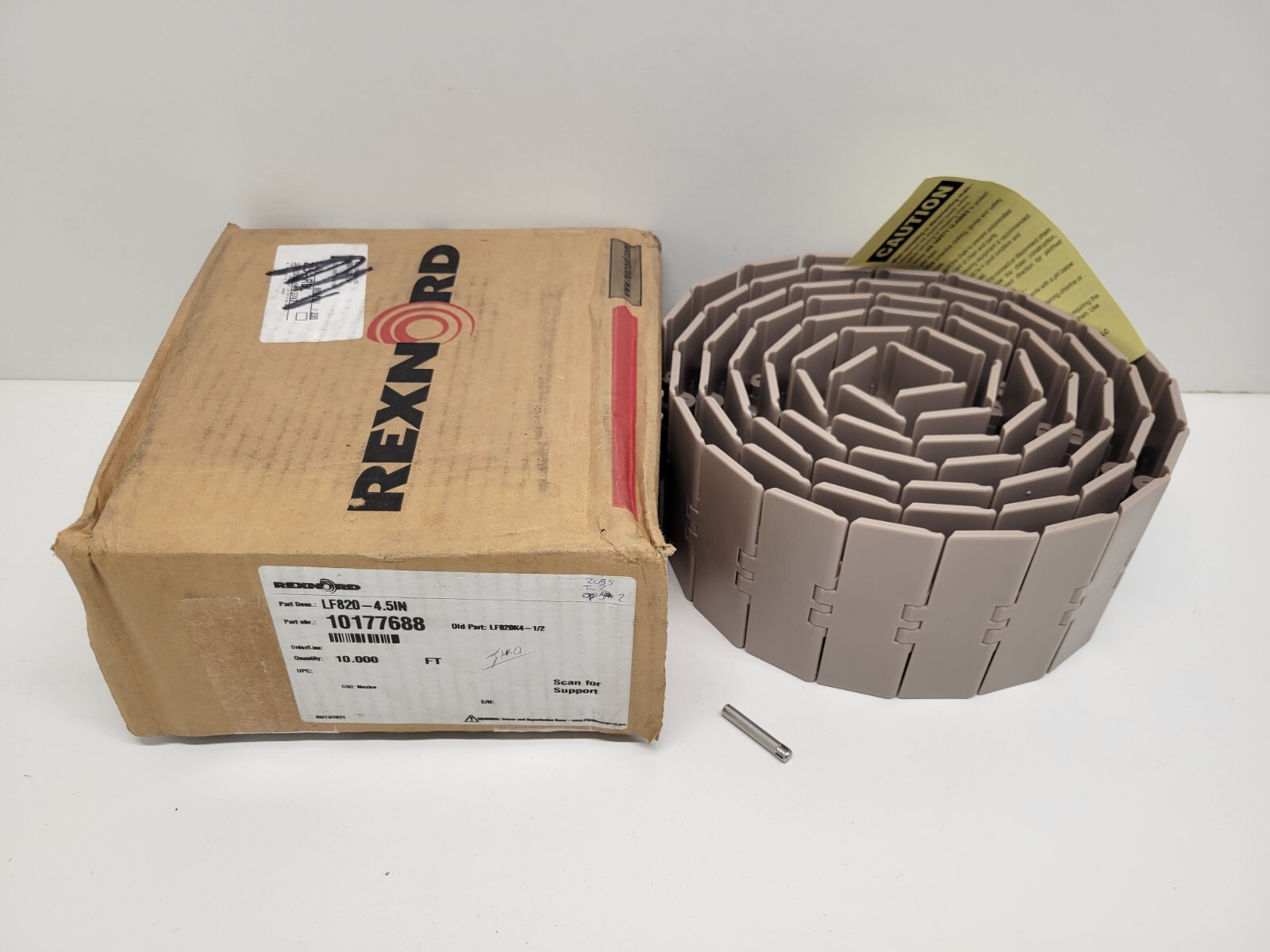 OLD STOCK REXNORD 10' TABLETOP CONVEYOR CHAIN LF820-4.5IN 10177688 for ...