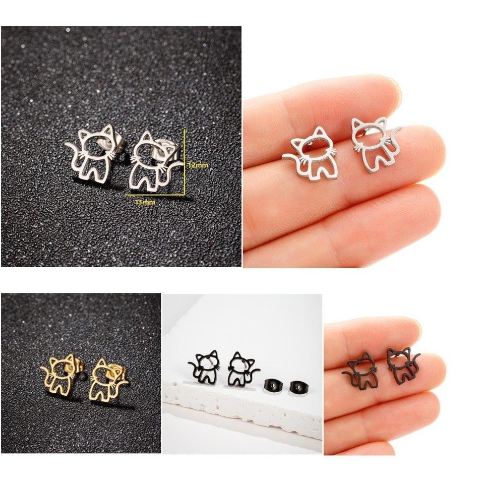 Cartoon Cute Small Animal Cat Earrings for Daily Wear and Special ...