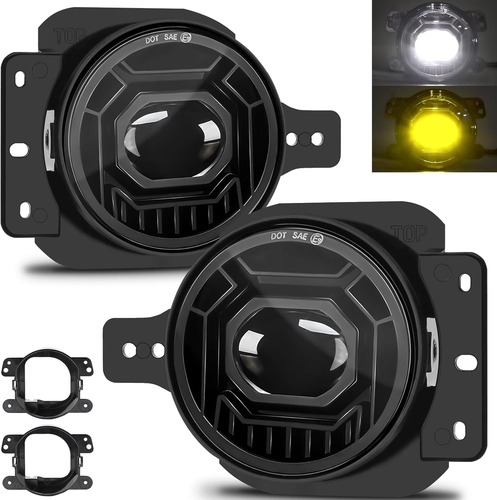 4 Inch round LED Fog Lights for 2018-2025 Jeep Wrangler JL JLU & Jeep ...