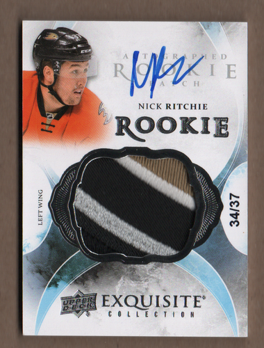 2015-16 UD THE CUP EXQUISITE ROOKIE AUTO/PATCH , **NICK RITCHIE RC ...