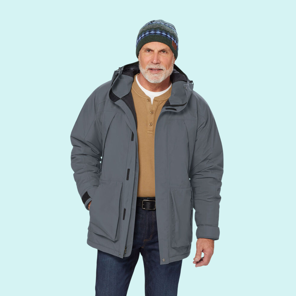 Duluth Men's Whaleback Waterproof Insulated Parka/ Steel Blue - BIG ...
