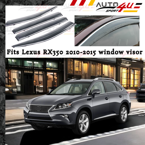 Fits LEXUS RX350 2010-2015 Chrome Trim Window Vent Visor Wind Guard ...