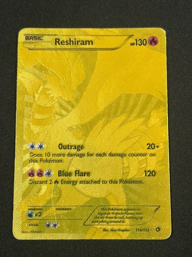 Reshiram 114/113 Pokemon Legendary Treasures Full Art Gold Card Secret ...