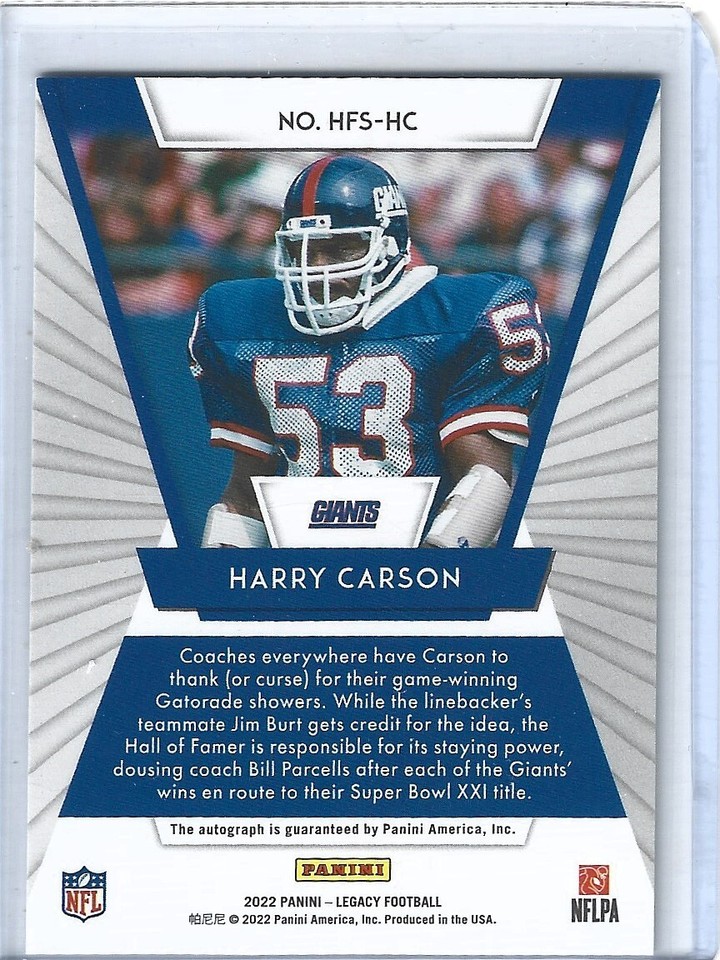 HARRY CARSON 2022 LEGACY HOLO FAME AUTOGRAPH AUTO #26/49 -GIANTS!! | eBay