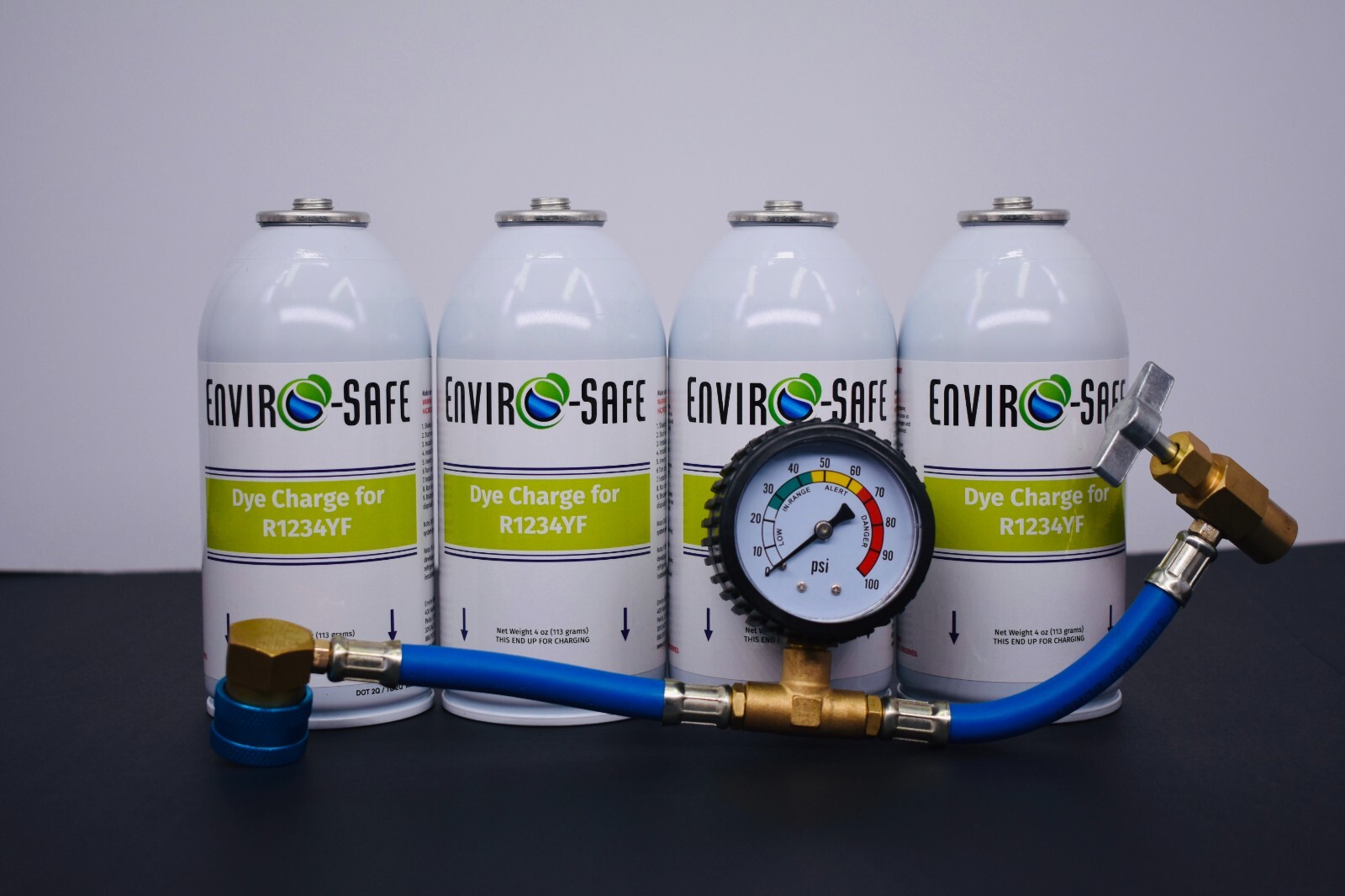 R1234YF Dye Charge, 1234yf, case of 4 (4 oz) Brass Charging Gauge | eBay