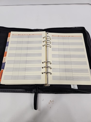 Black PLANNER ORGANIZER w/ Calculator, Phone Address Book Zipper Close ...