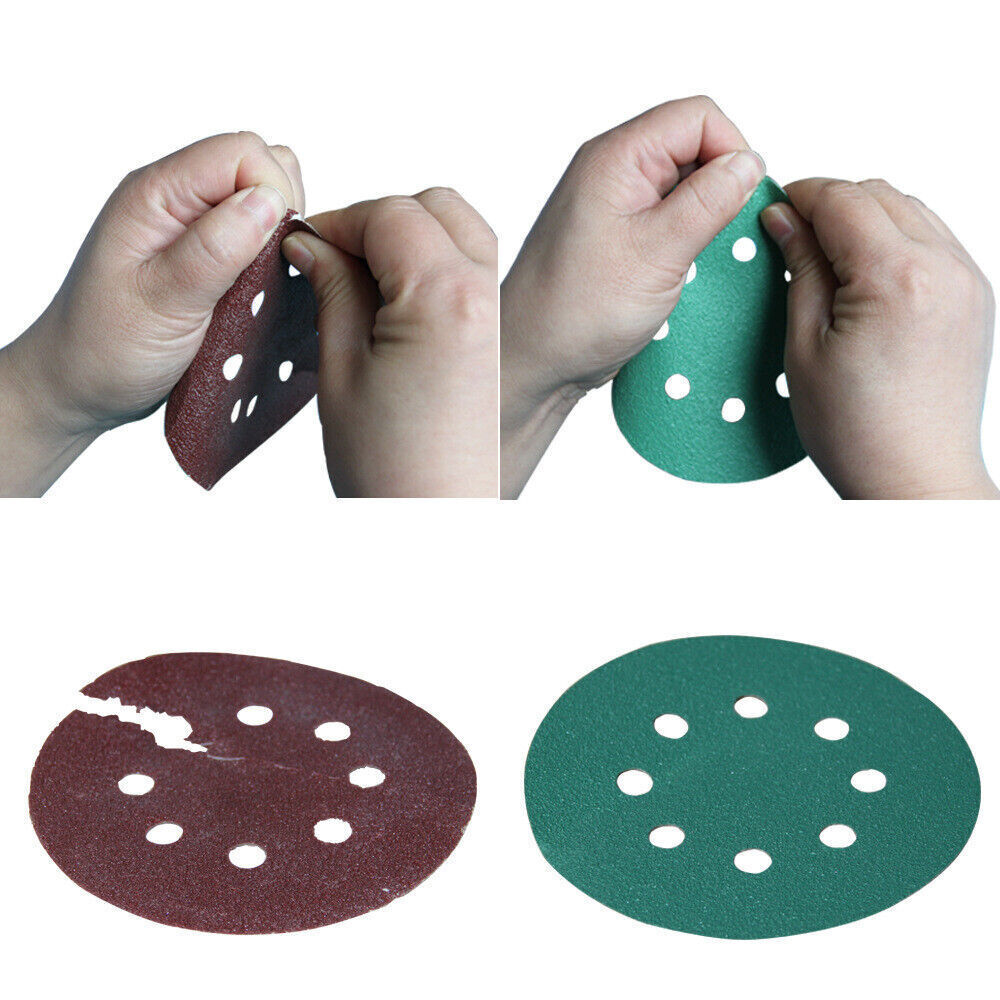 25PCS 5" 125mm 8-Hole Sanding Discs Pads Sandpaper Hook and Loop 60-320 ...