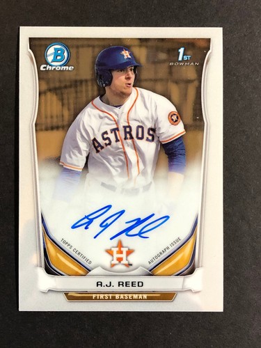 A.J. Reed Astros Signed 2014 Bowman Chrome 1st Baseball card #BCA-AR ...