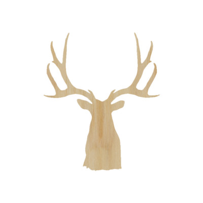 Laser Cut Out Wood Deer Head Wood Shape Craft Supply -Unfinished Deer ...