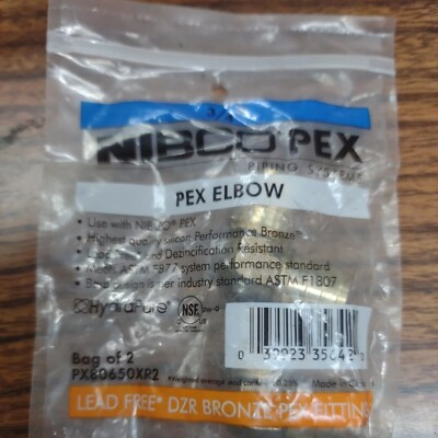 Nibco PEX Elbow 3/4” x 3/4” PX80650 - Pack of 10 | eBay