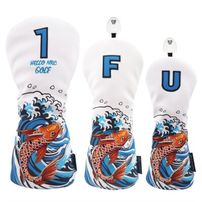 Funny Golf Club Head Cover 1FFU Driver Fairway Wood Hybrid UT Cover ...