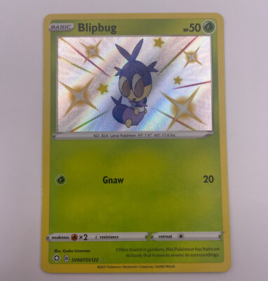 Pokémon TCG Blipbug Shining Fates SV007/SV122 Holo Shiny Holo Rare | eBay