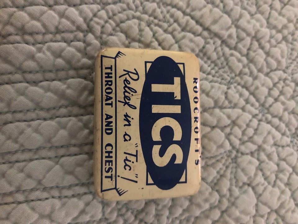 Vintage 1923 Roocroft's "TICS" Throat & Chest Tablet Tin Case "Relief ...