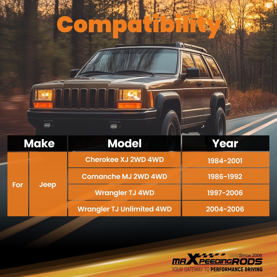 Fixed Lower Control Arms for Jeep Cherokee XJ Poly Bushing with Zerk ...