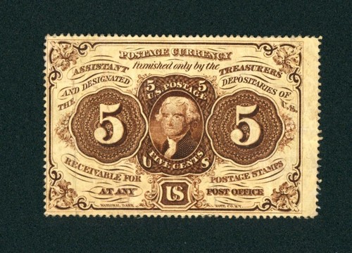5 Cents Fractional Currency First Issue Postage Note ((PERFORATED ...