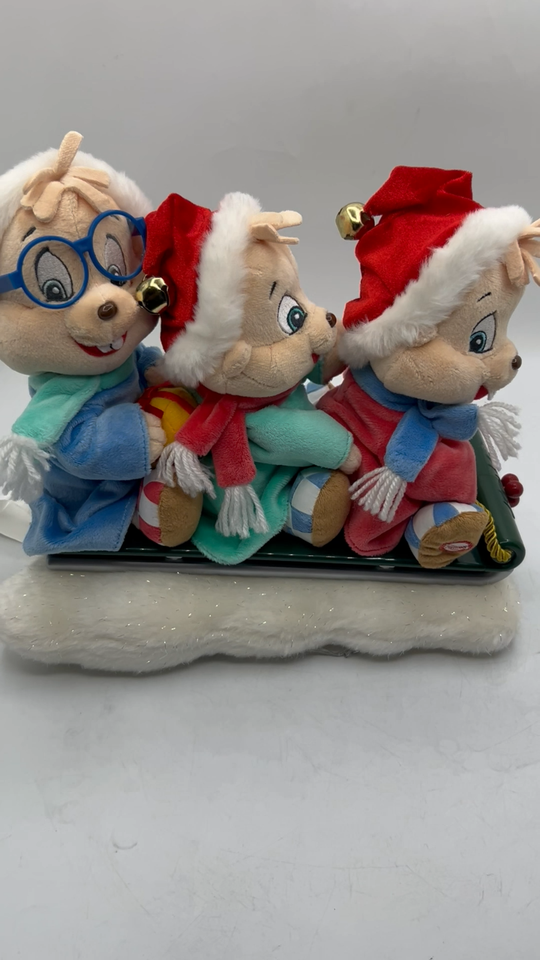 Alvin & The Chipmunks Sleigh Ride Plush Animated Christmas Singing | eBay
