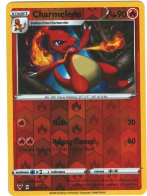 Charmeleon 24/185 Vivid Voltage Reverse Holo Uncommon Pokemon Card ...