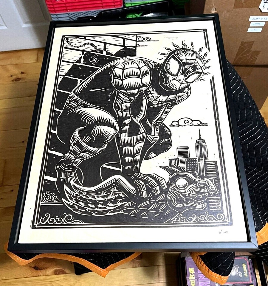 Attack Peter Spider-Man Print on Wood Limited #'d Edition Marvel MCU ...