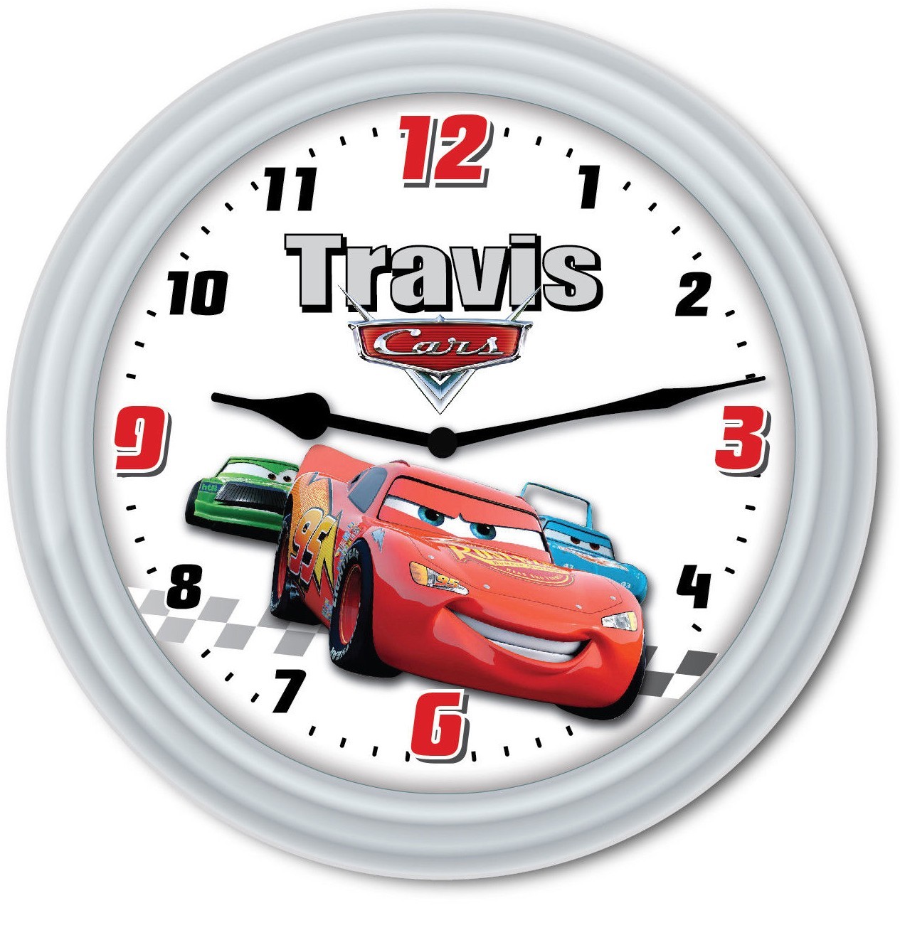 Cars Lightning McQueen PERSONALIZED Wall Clock - Disney Pixar Kids ...