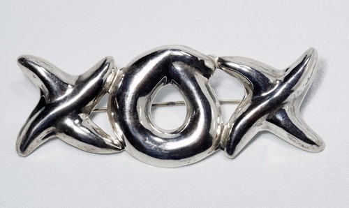 Sterling Silver Hugs and Kisses XOX Pin Brooch | eBay